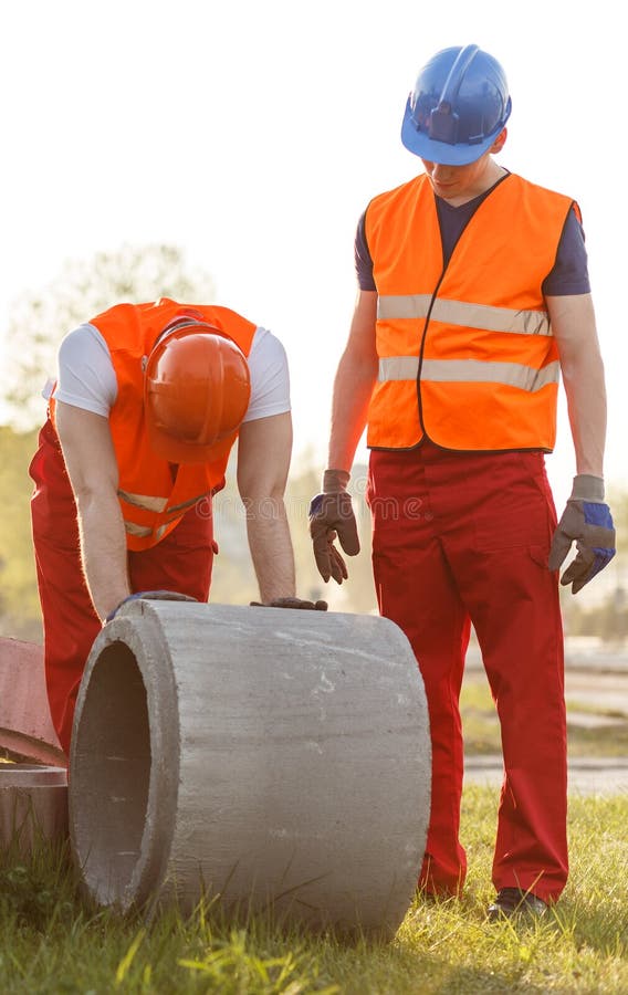 Construction Workers Working Outdoor Stock Photo - Image of stone ...