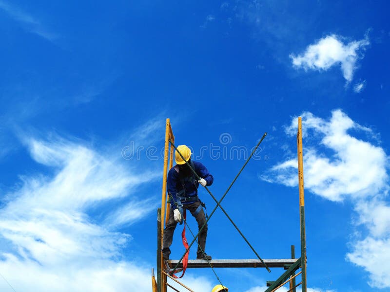 Man Working on the Working at Height on Construction Editorial Stock ...