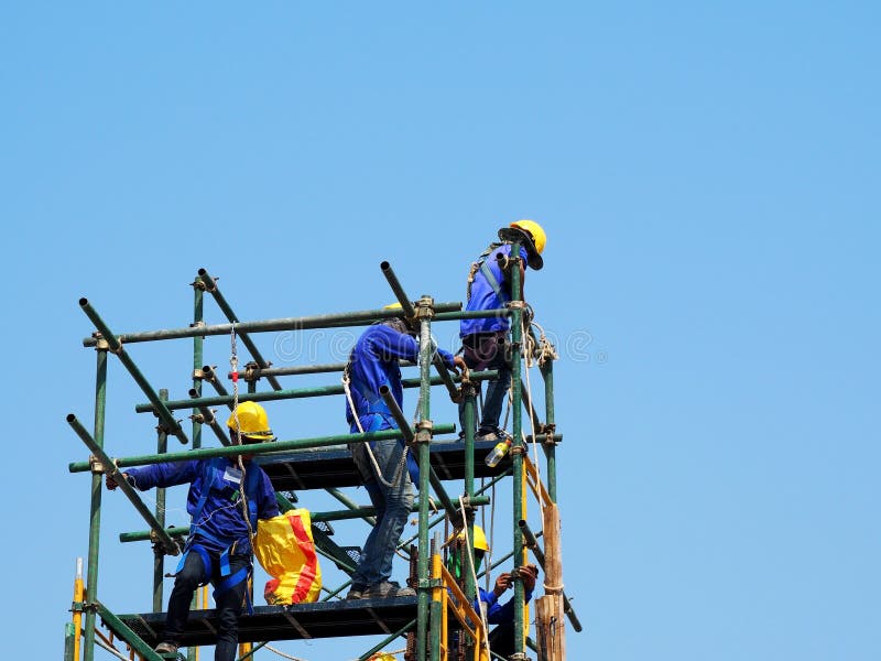 Man Working on the Working at Height on Construction Stock Image ...