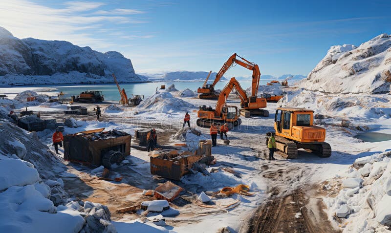 Construction Workers Working on Site Stock Image - Image of work ...