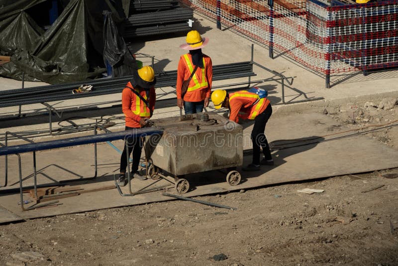 Construction Workers in Workplace is Welding Iron Editorial Photography ...