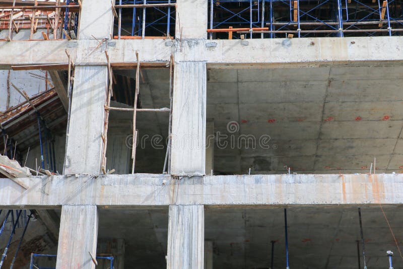 Construction in Working on High Ground Building in Site Workplace Stock ...