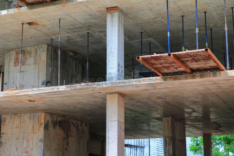 Construction in Working on High Ground Building in Site Workplace Stock ...