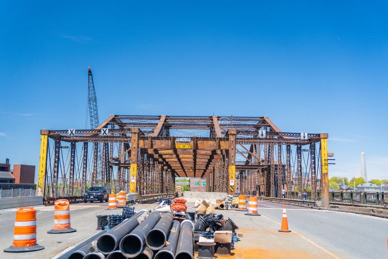 Construction Works in Boston by the Bridge Editorial Photo - Image of ...