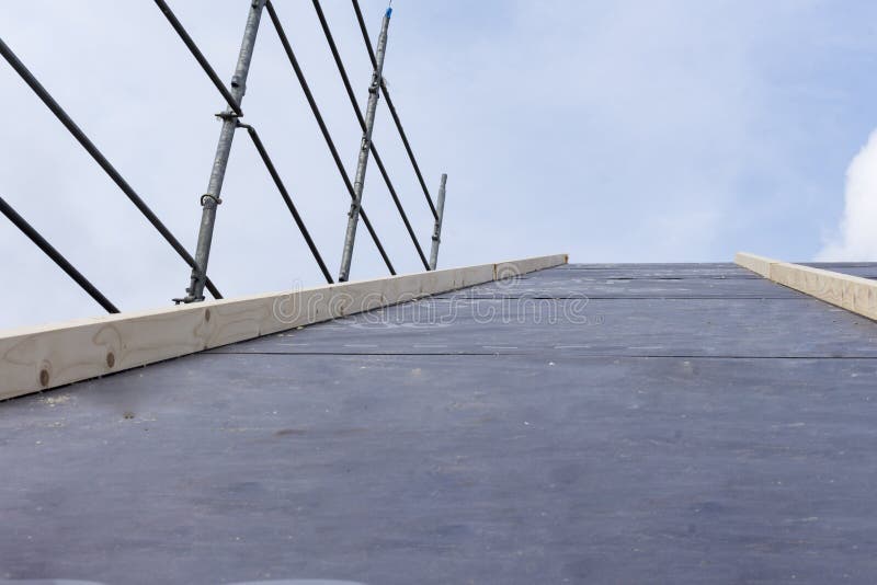 Construction Works of Construction and Insulation of a Roof Stock Photo ...