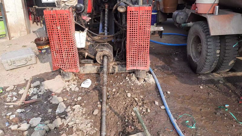 Construction Works of a Drilling Machine for Laying the Fiber Optic of ...