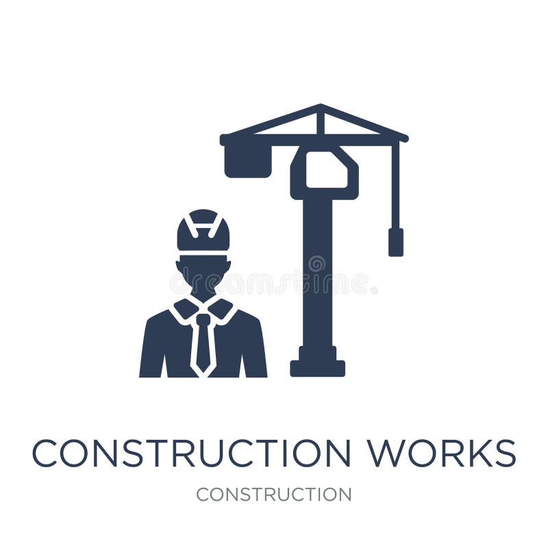 Construction Works Icon. Trendy Flat Vector Construction Works I Stock ...