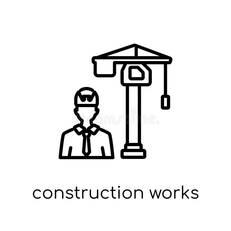 Construction Worker Icon. Trendy Modern Flat Linear Vector Construction ...