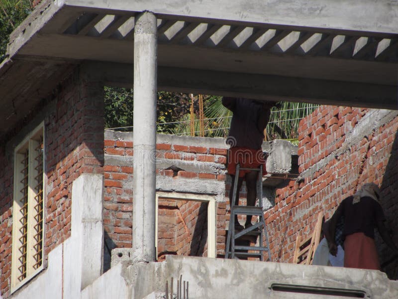 Construction Works and Construction Industry in India Stock Image ...