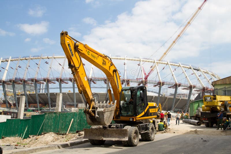 Construction Works of Kyiv S Olympic Stadium Editorial Stock Photo ...