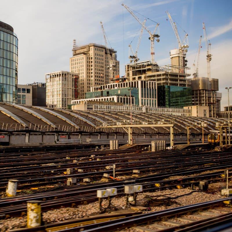 Construction Works in London Stock Image - Image of skyscrapers, format ...
