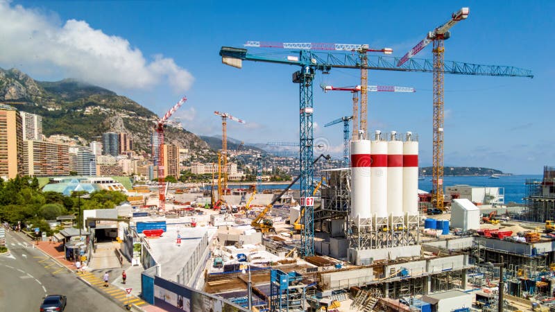 Construction Works in Monaco Editorial Photo - Image of french, nature ...