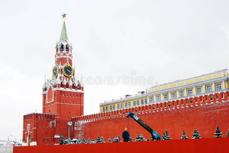 Construction Works on the Red Square. Editorial Photography - Image of ...