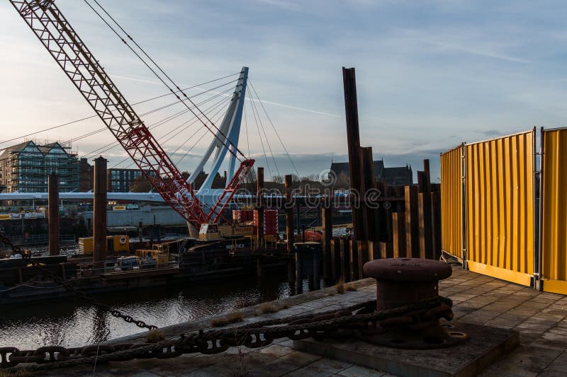 Construction Works in the Riverbank of Clyde River in Glasgow Editorial ...