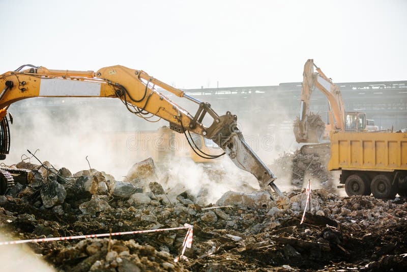 Construction works stock image. Image of destruction - 65279803