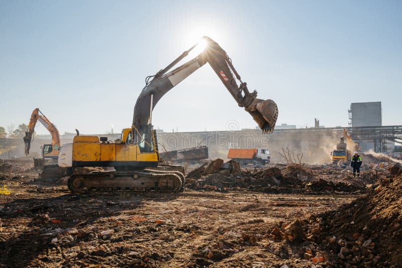 Construction works stock image. Image of destruction - 65279811