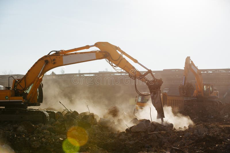 Construction works stock image. Image of destruction - 65279909