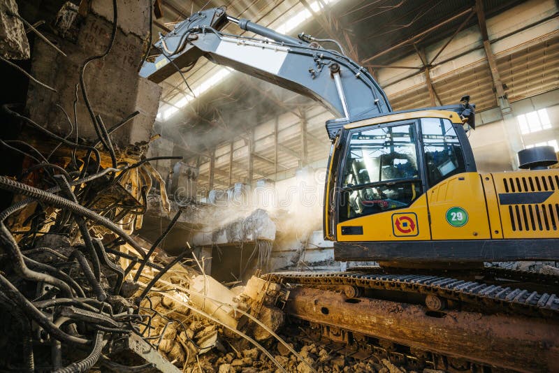 Construction works stock photo. Image of excavator, building - 65279936