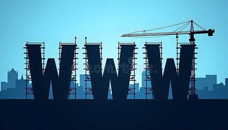 Construction of the World Wide Web Represented by the Letter "WWW Stock ...