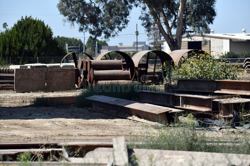 Construction Yard Next To High-speed Rail Stock Photo - Image of ...
