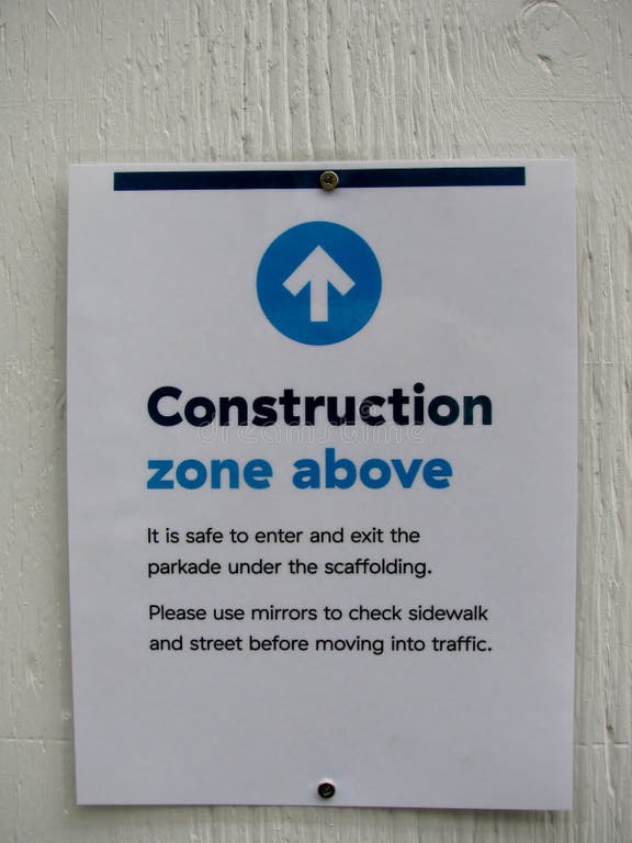 Construction Zone Above Sing Stock Photo - Image of commercial, post ...