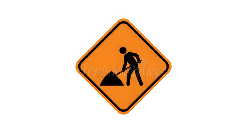 Construction Zone Ahead Sign Road Work and Repair Warning Maintenance ...