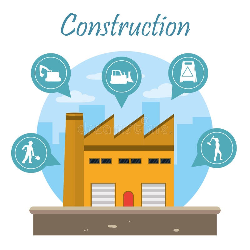 Construction zone concept stock vector. Illustration of factory - 124808824