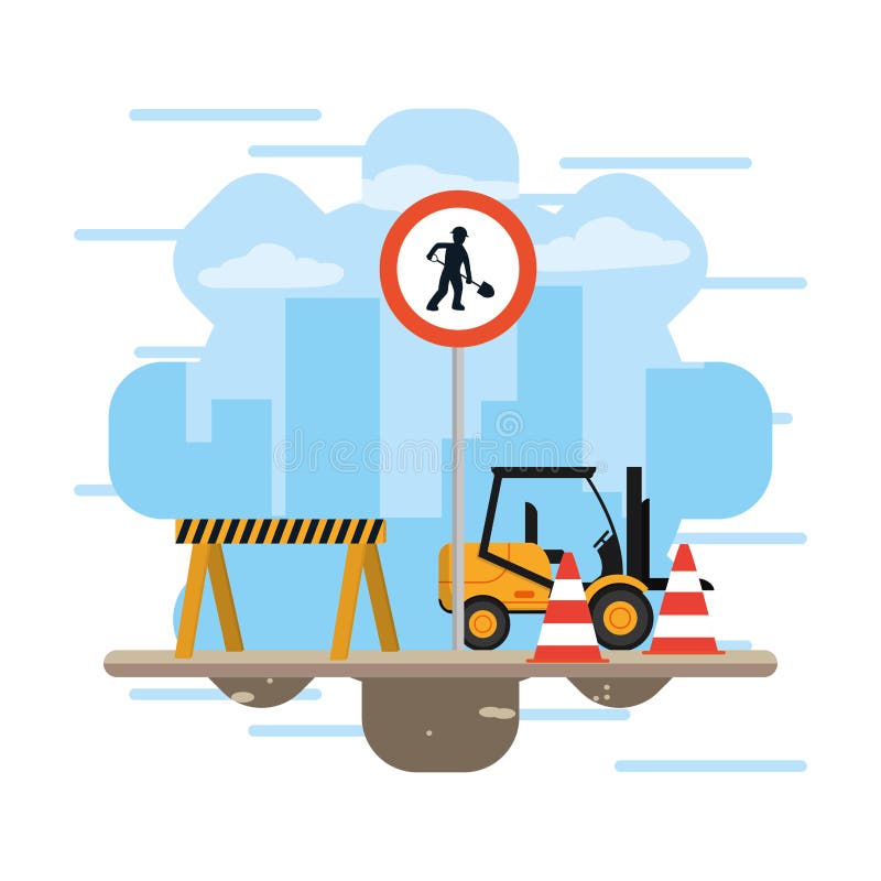 Construction zone concept stock vector. Illustration of repair - 124808140