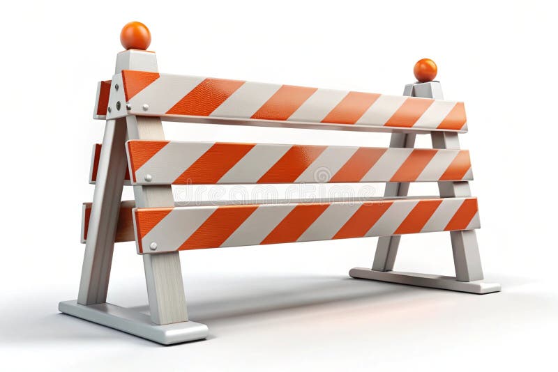 Construction Zone Traffic Barricade with Reflective Orange Light, White ...