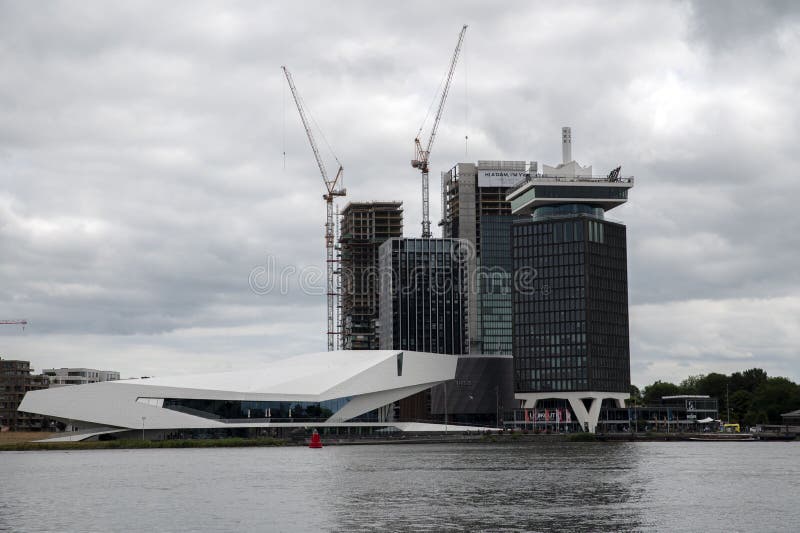 Constructions Around the Eyefilm Building at Amsterdam the Netherlands ...
