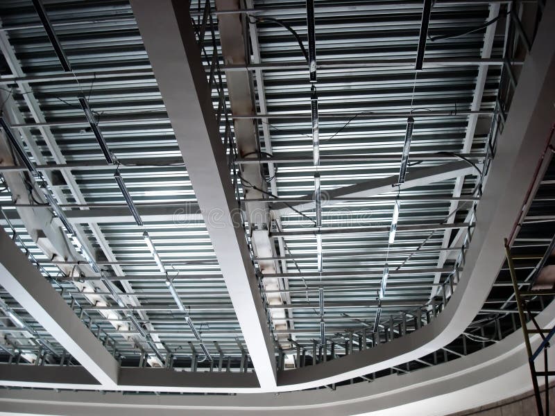Constructions Ceiling Building Stock Image - Image of website, gray ...