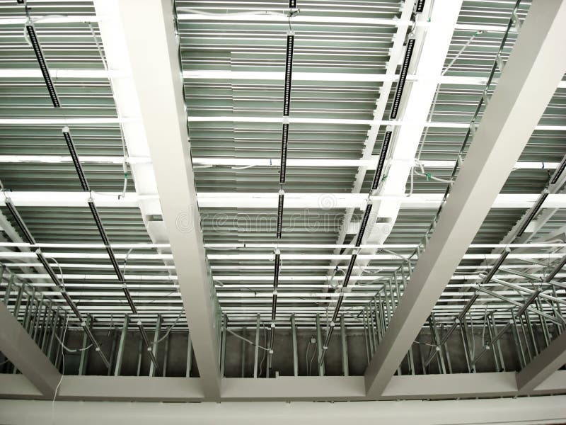 Constructions Ceiling Building Stock Image - Image of steel, ceiling ...