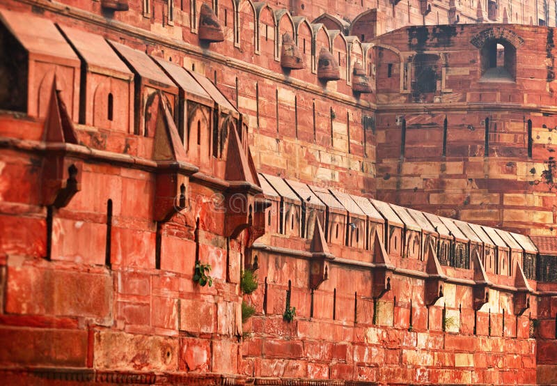 Constructions of Old Indian Red Fort Stock Photo - Image of building ...