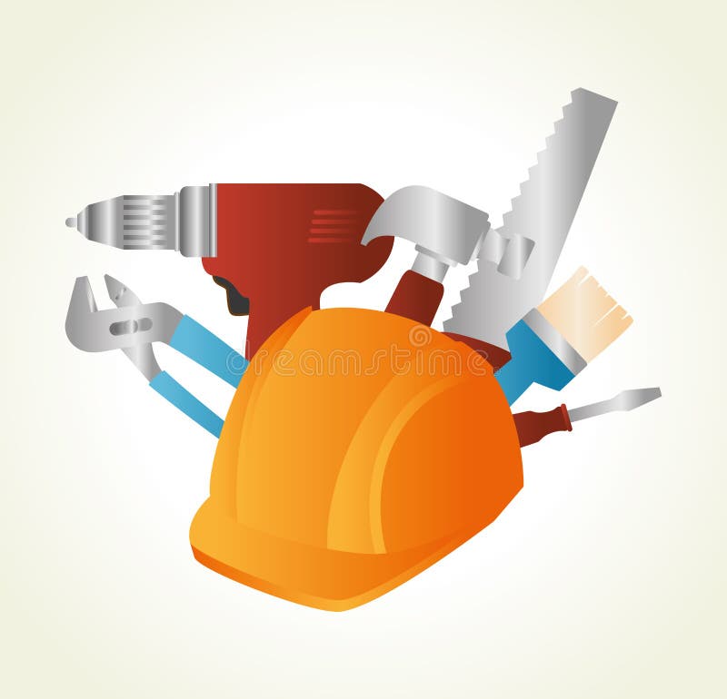 Constructions and Tools Theme Design. Stock Vector - Illustration of ...