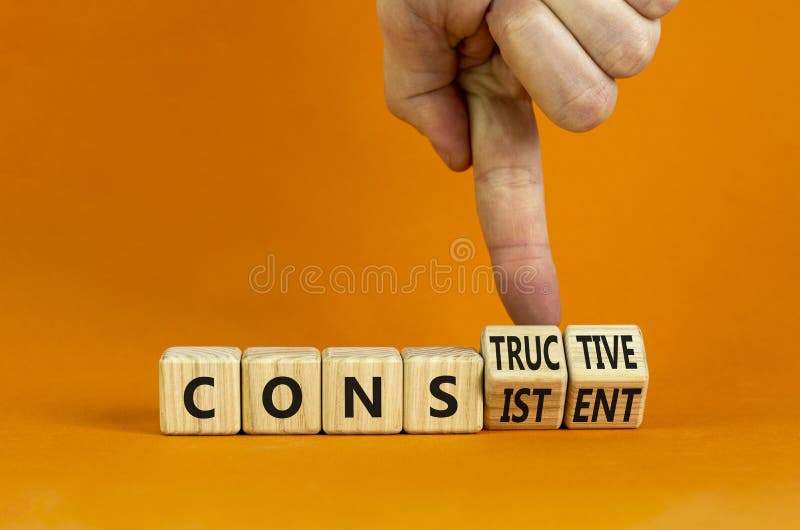 Constructive or Consistent Symbol. Businessman Turns Cubes, Changes the ...