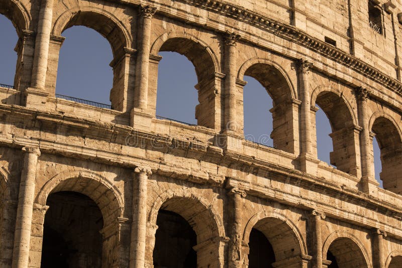 Constructive Details of the Colosseum Stock Image - Image of landmark ...