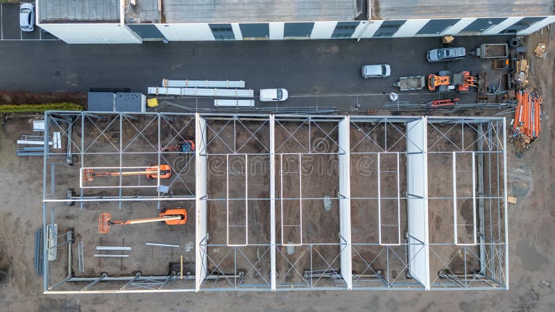 Constructive Geometry: Overhead View of an Industrial Construction Site ...