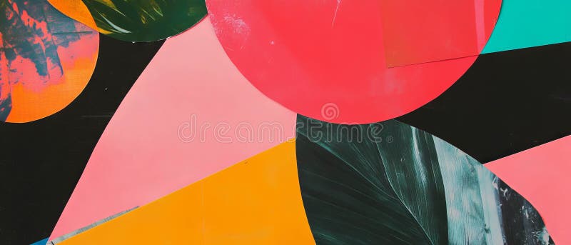 Constructivist Collage Featuring Geometric Shapes and Textured Paper ...