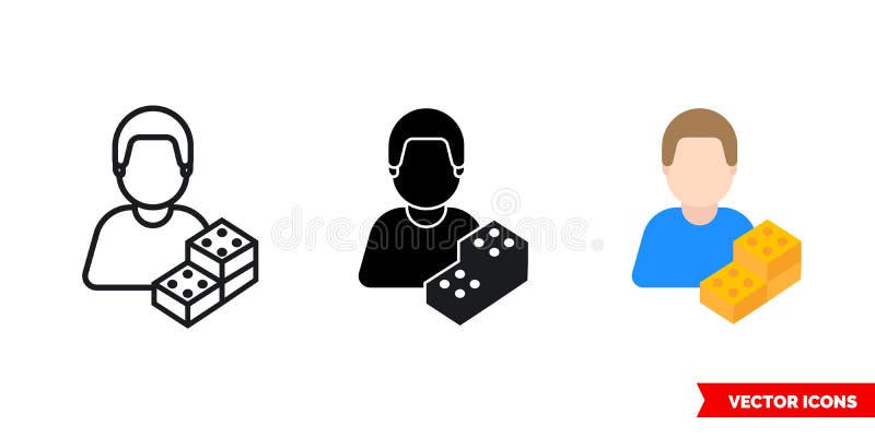 Build Icon of 3 Types Color, Black and White, Outline. Isolated Vector ...