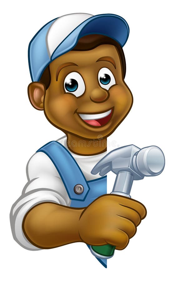 Constructor Cartoon Del Carpintero Ilustración del Vector - Ilustración ...