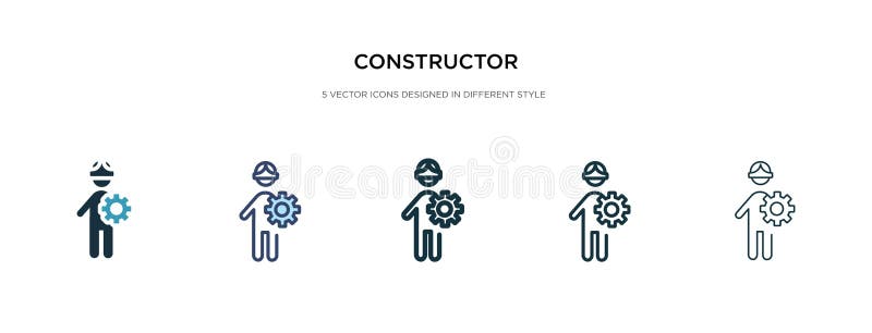 Constructor Icon in Different Style Vector Illustration. Two Colored ...