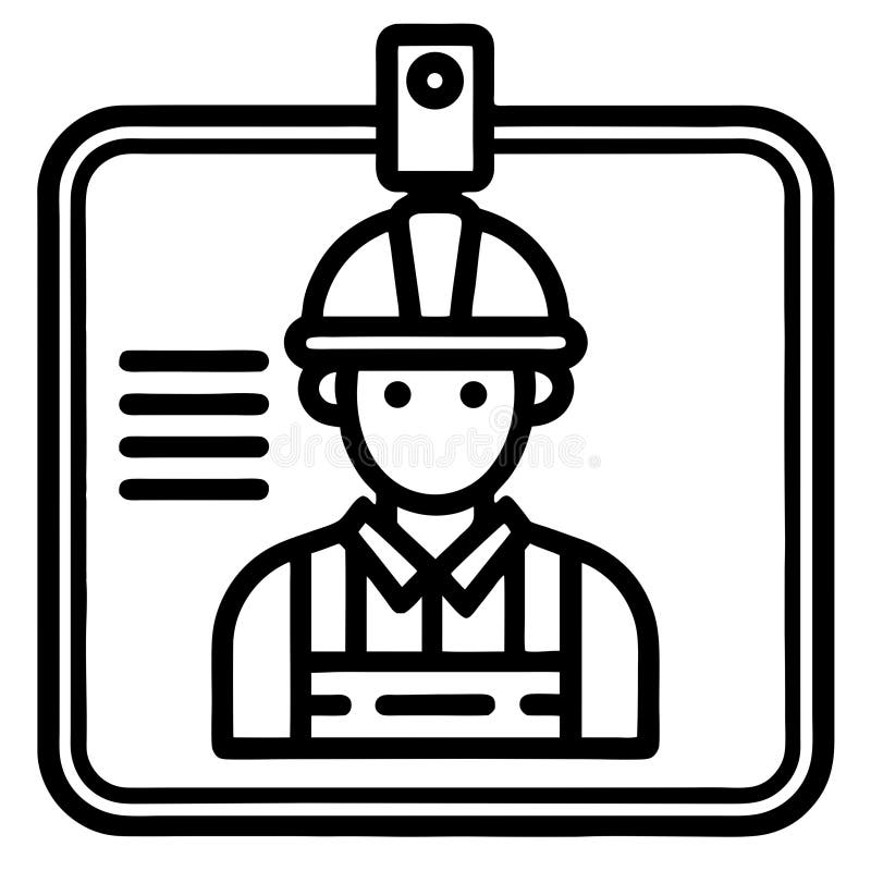 Constructor ID Card Vector Graphic Featuring Construction Worker for ...