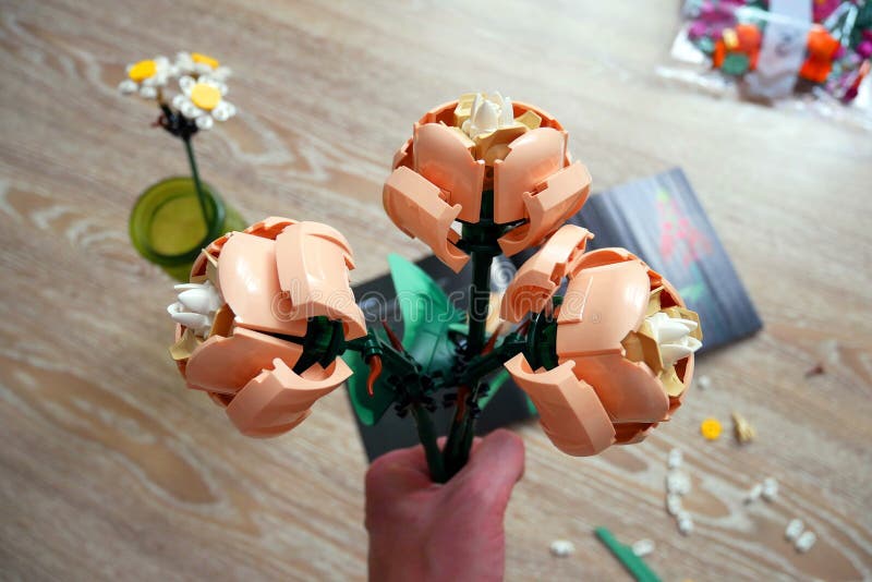 A Constructor Made of Small Parts. Plastic Flowers Editorial Stock ...