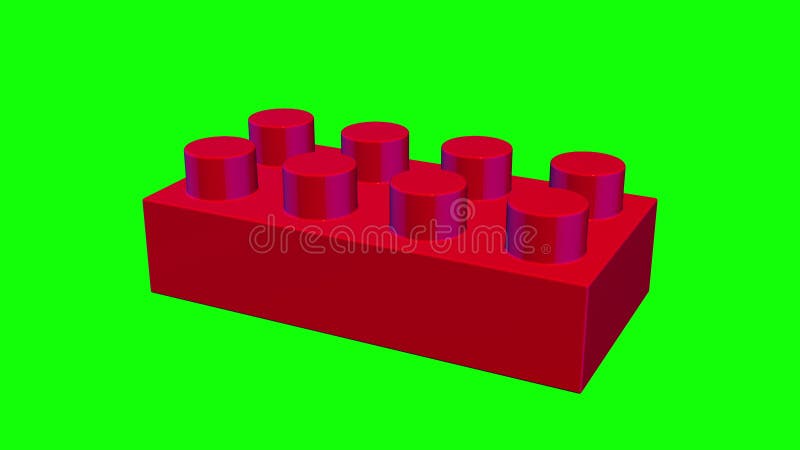 Constructor Red Plastic Block 3d Rotate. Stock Footage - Video of color ...