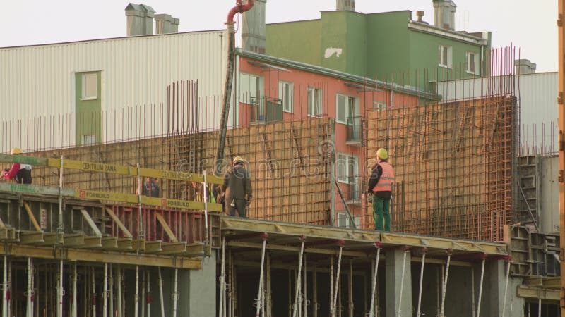 Constuction Site Workers at Work Editorial Stock Photo - Image of crane ...