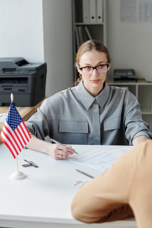 Consular Officer at Work at Table Stock Image - Image of workday ...