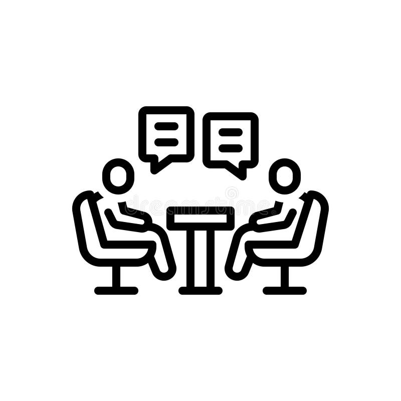 Black Line Icon for Consultancy, Meeting and Speech Stock Vector ...