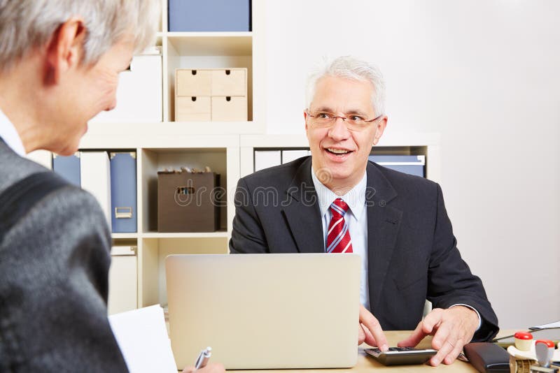 Consultant in Bank Calculating Stock Photo - Image of insurance ...
