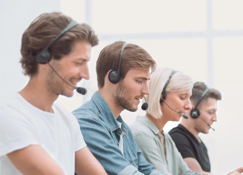 Consultant Call Center at the Workplace in the Office. Stock Photo ...