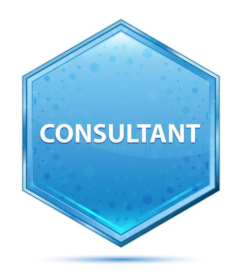Consultant Crystal Blue Hexagon Button Stock Illustration ...